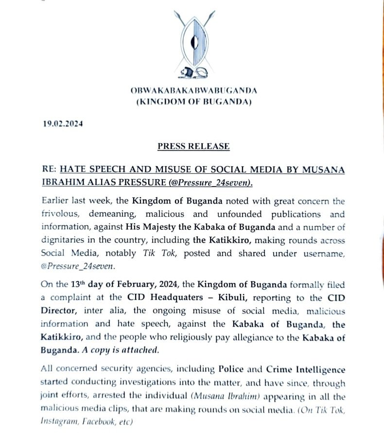 Buganda efulumizza ekiwandiiko ku batyoboola Nnamulondo – CBS FM